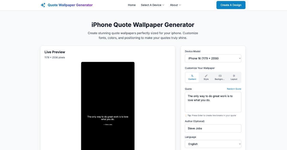 iPhone Quote Wallpaper Generator - Create Custom iPhone Backgrounds ...